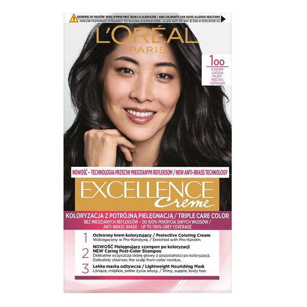 Excellence Creme hair dye 100 Black – Cosmetics beauty shop