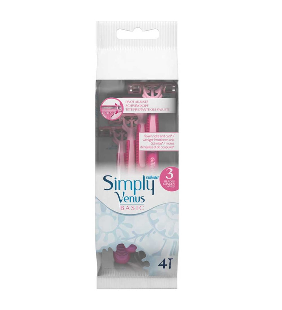 Simply Venus 3 Basic disposable women's razors, 4 pcs – Cosmetics ...