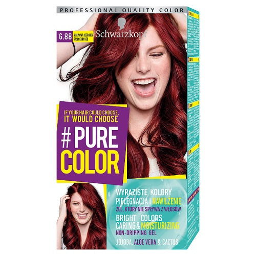 #Pure Color gel hair dye with permanent coloring 6.88 Raspberry Red ...