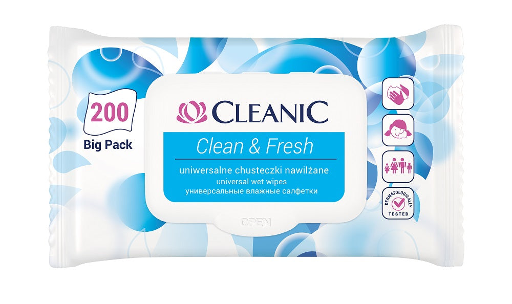 Clean & Fresh universal wet wipes 200pcs. – Cosmetics beauty shop