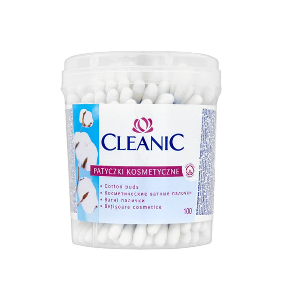 Cotton Buds hygienic sticks, round box, 100 pcs. – Cosmetics beauty shop