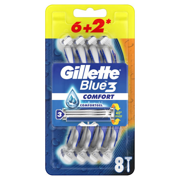 Blue 3 Comfort disposable razors for men 8pcs – Cosmetics beauty shop