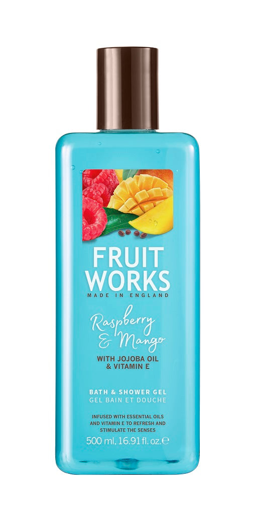 Fruit Works Bath & Shower Gel Raspberry & Mango 500ml shower gel ...