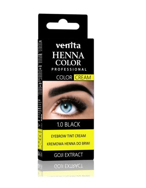 Professional Henna Color Cream henna for eyebrows in cream 1.0 Black 3 ...