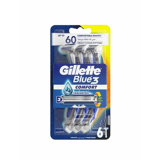 Blue 3 Comfort disposable razors for men 6 pcs – Cosmetics beauty shop